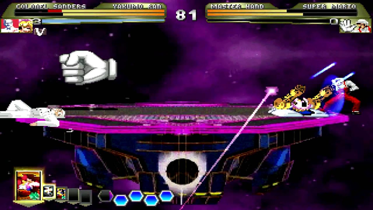 MUGEN - Colonel Sander's Team Vs Mario's Team - YouTube