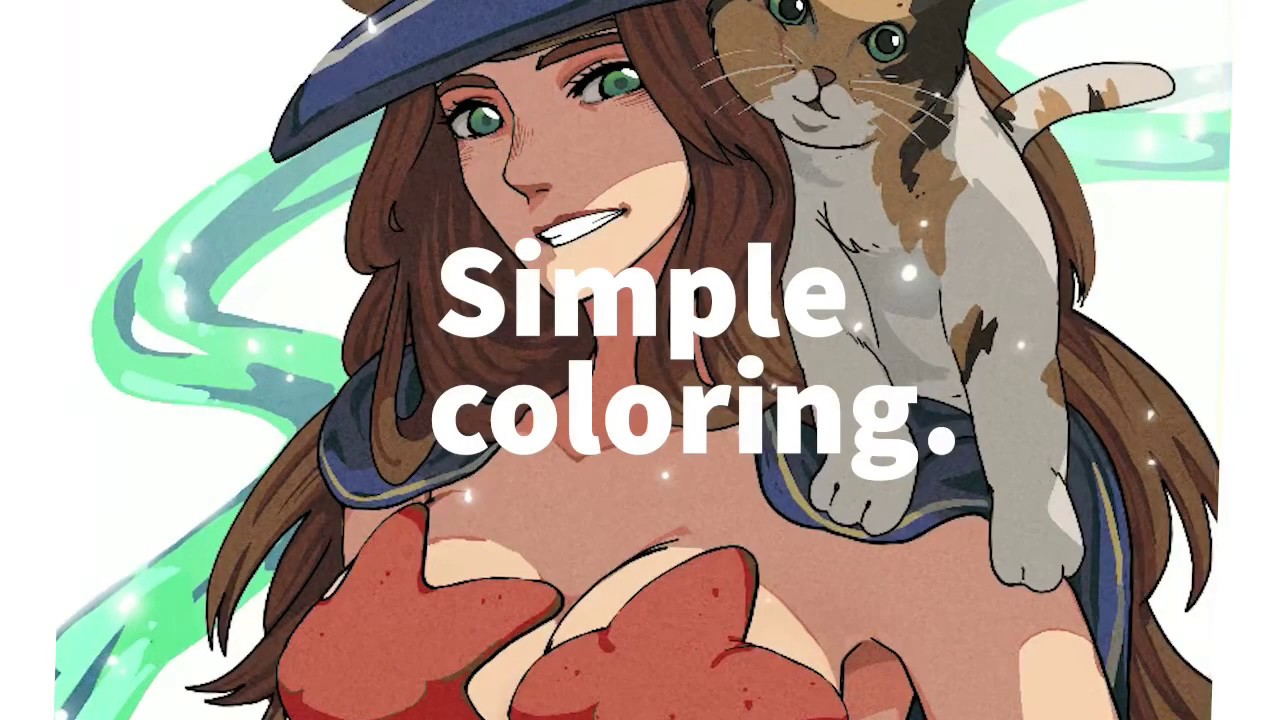 Simple Coloring Digital Character - YouTube