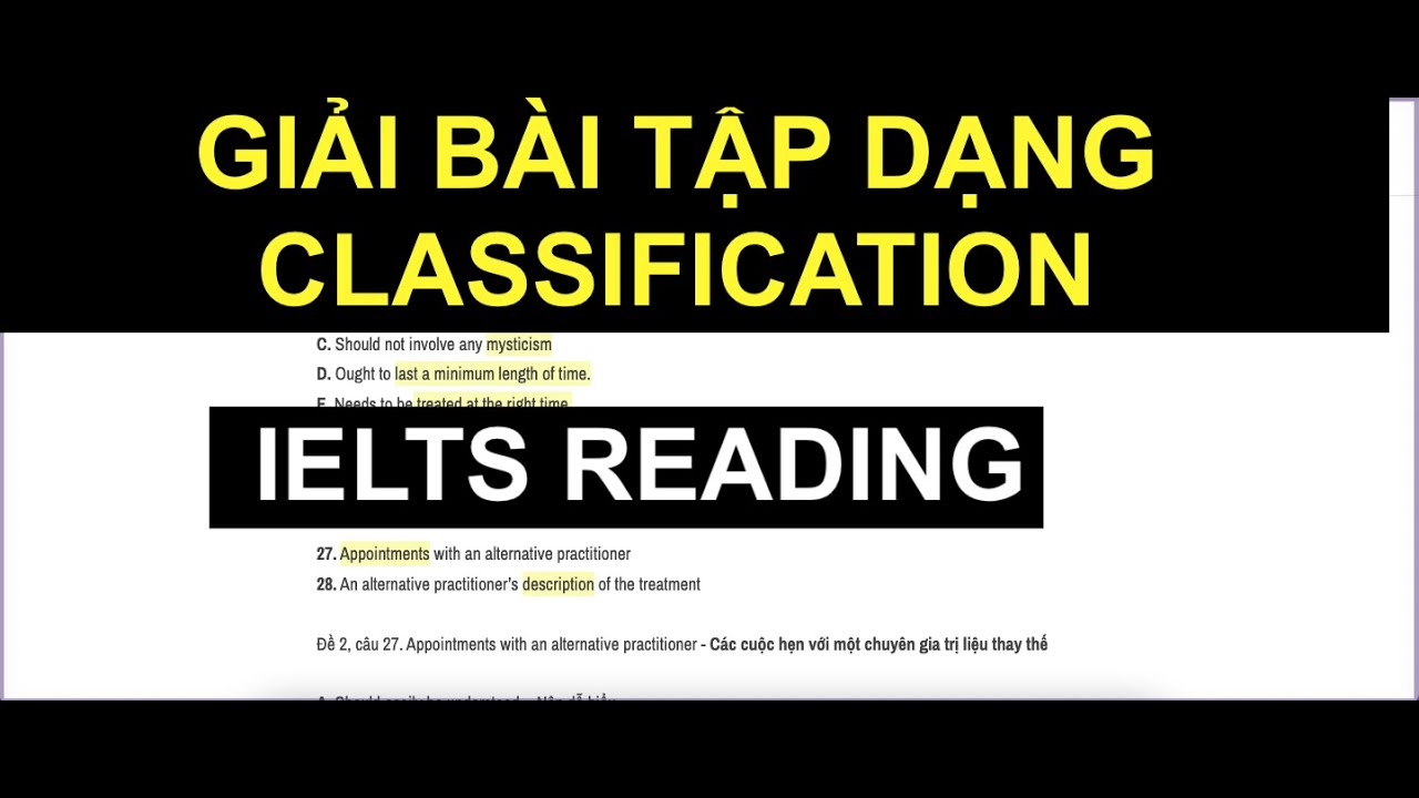 🔥Cách làm dạng Classification IELTS READING (Kèm giải bài tập từng bước ...