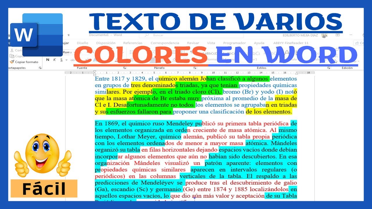 Como hacer el texto de varios colores en Word - Fácil - YouTube