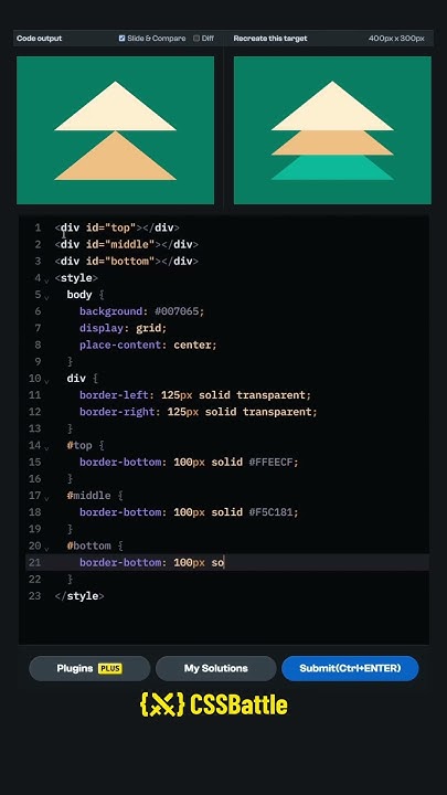 CSS Battle #34 - Christmas Tree #cssbattle #codingshorts #shorts #coding #learn #css - YouTube