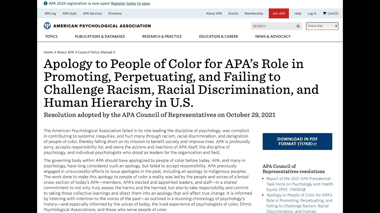 The American Psychological Association Issues an Apology to Communities ...
