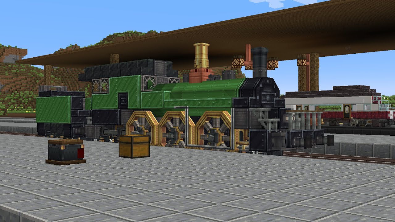 i build steam locomotive in minecraft create mod - YouTube