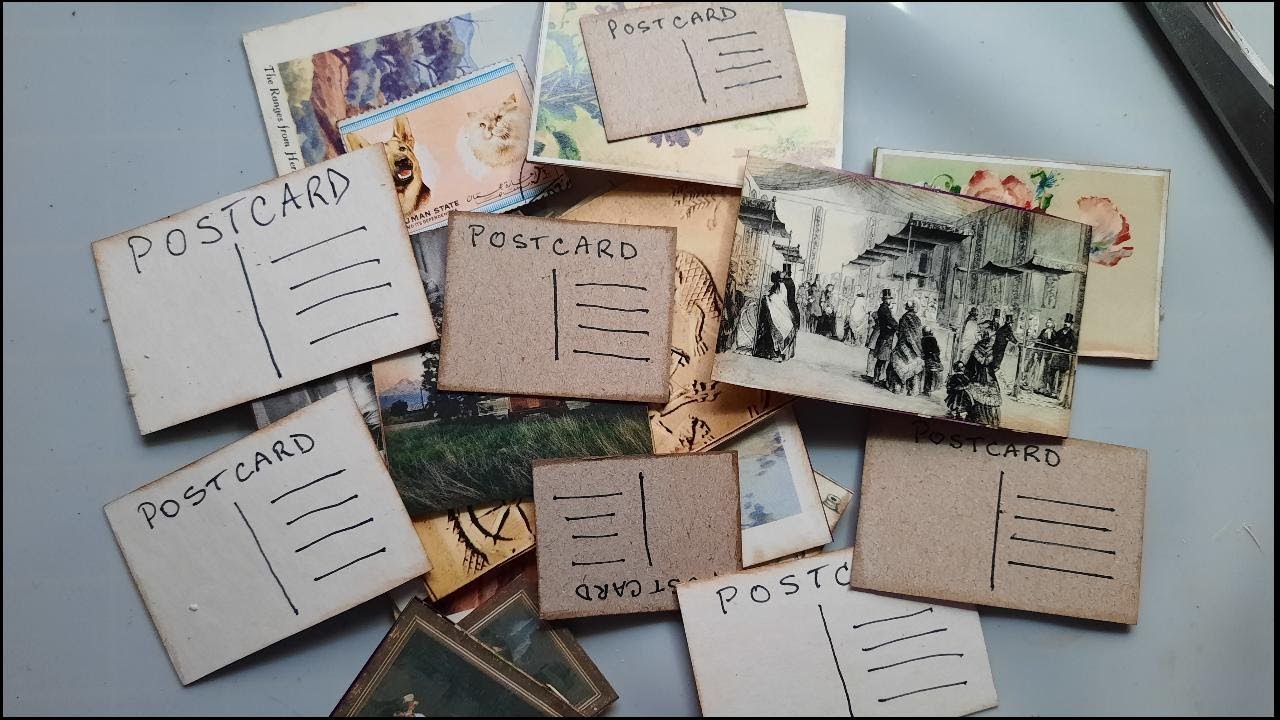 Junk Journal DIY Postcards From Scraps - YouTube