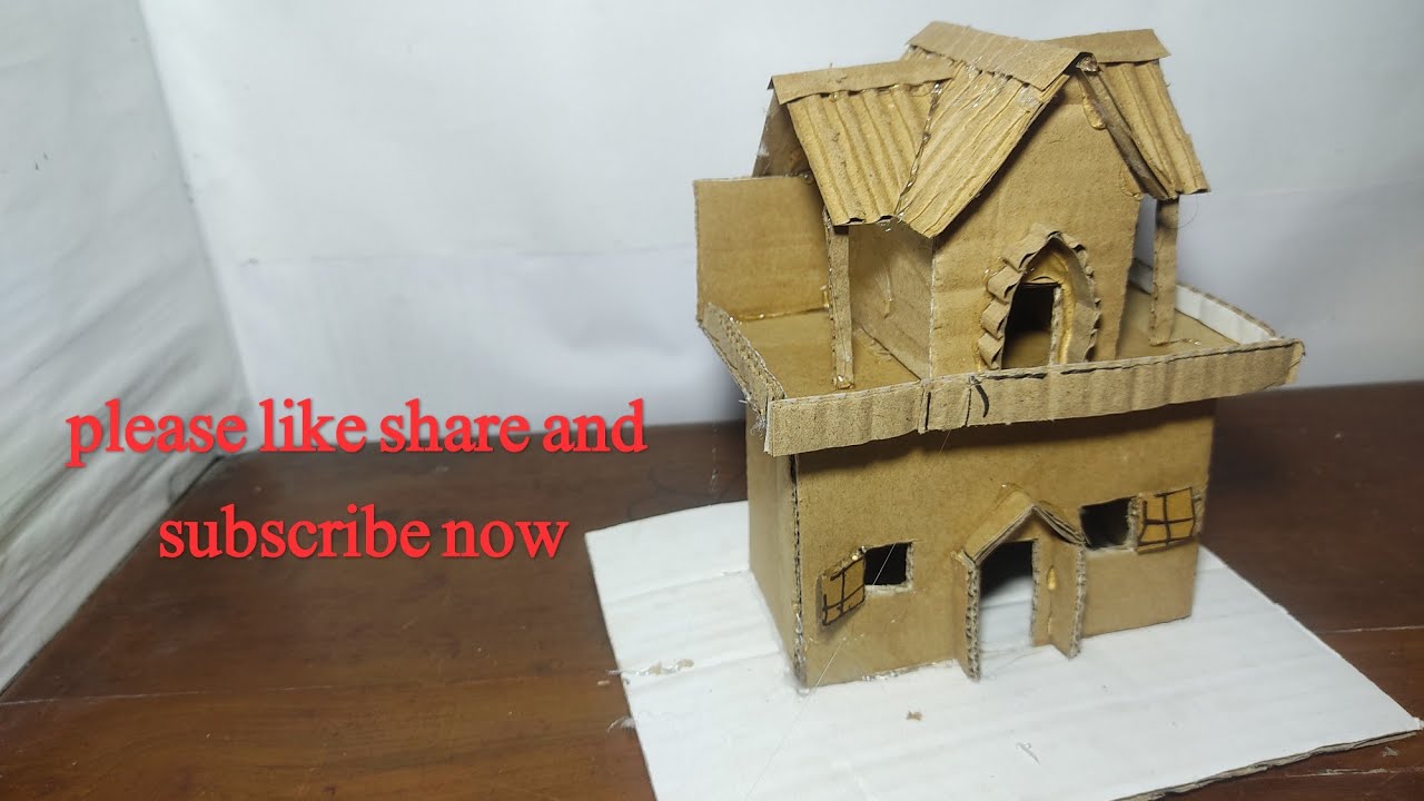 DIY cardboard house || How to make mini house with cardboard || mini ...