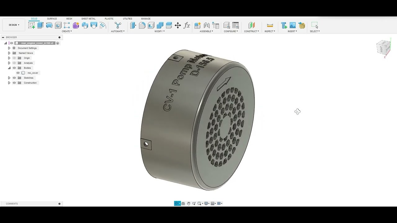 Fusion 360 - 3D Models for Printing - Grab Model Rear Engine Cover D ...