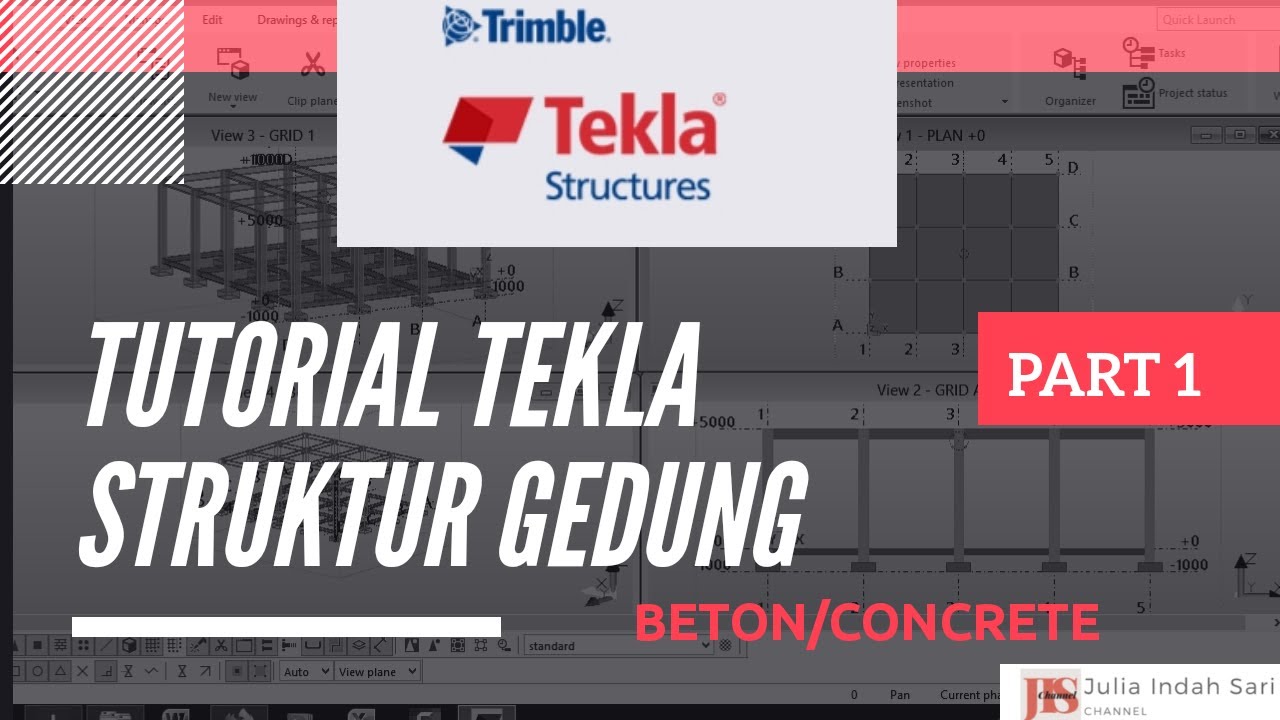 TUTORIAL TEKLA PEMULA (PEMBUATAN MODEL) PART 1 - YouTube