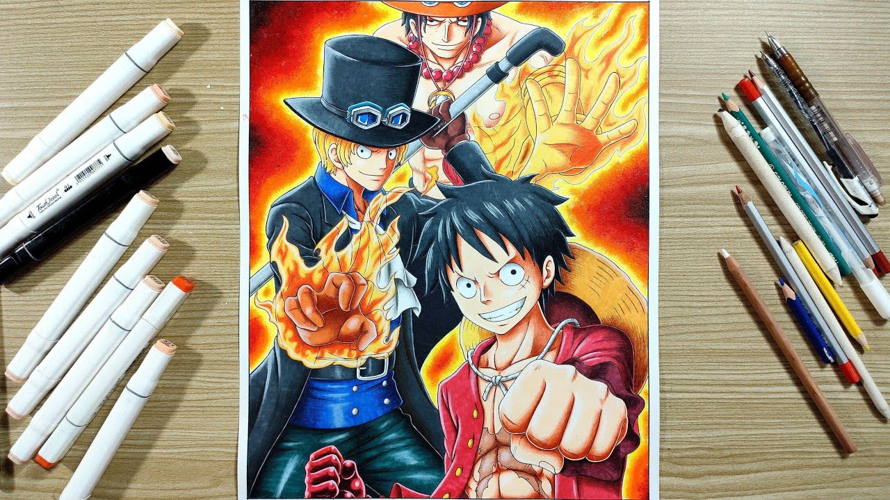 Cách vẽ Luffy - Sabo - Ace / How To Draw One Piece - YouTube