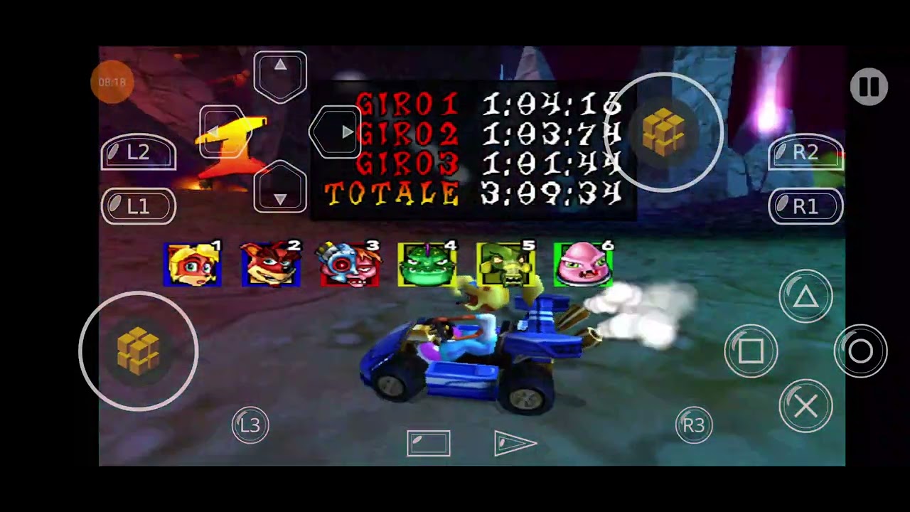 Crash Nitro Kart ps2 ppss22 emulator parte 2 mondo di barin e fenomina ...