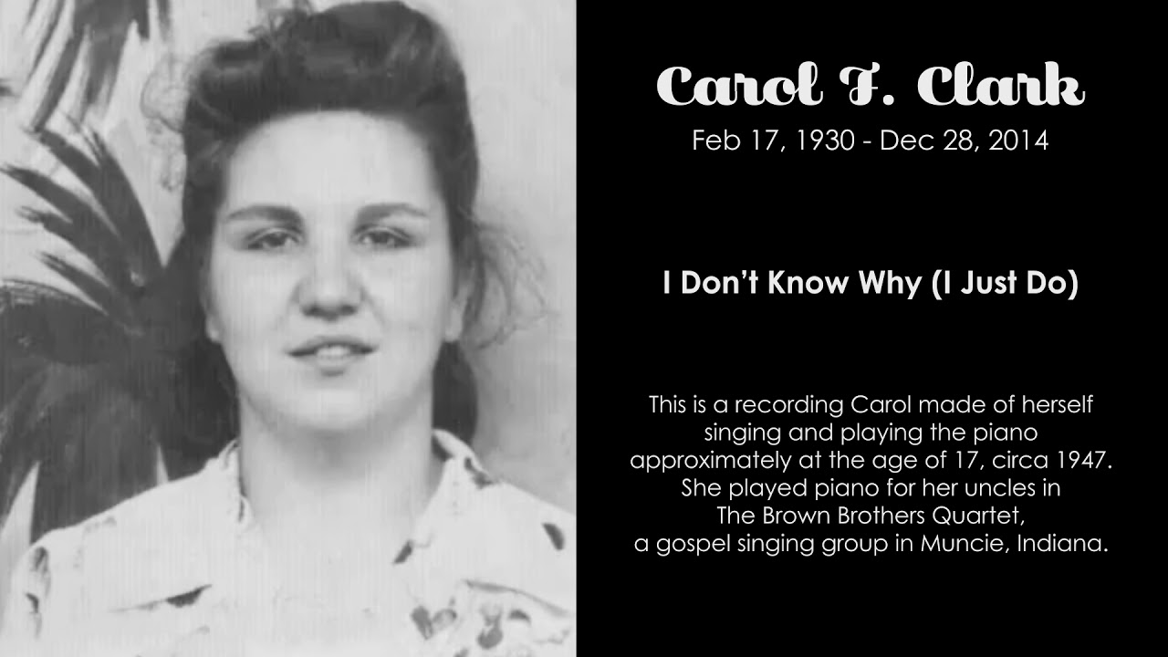 Carol Clark | I Don't Know Why (I Just Do) - YouTube
