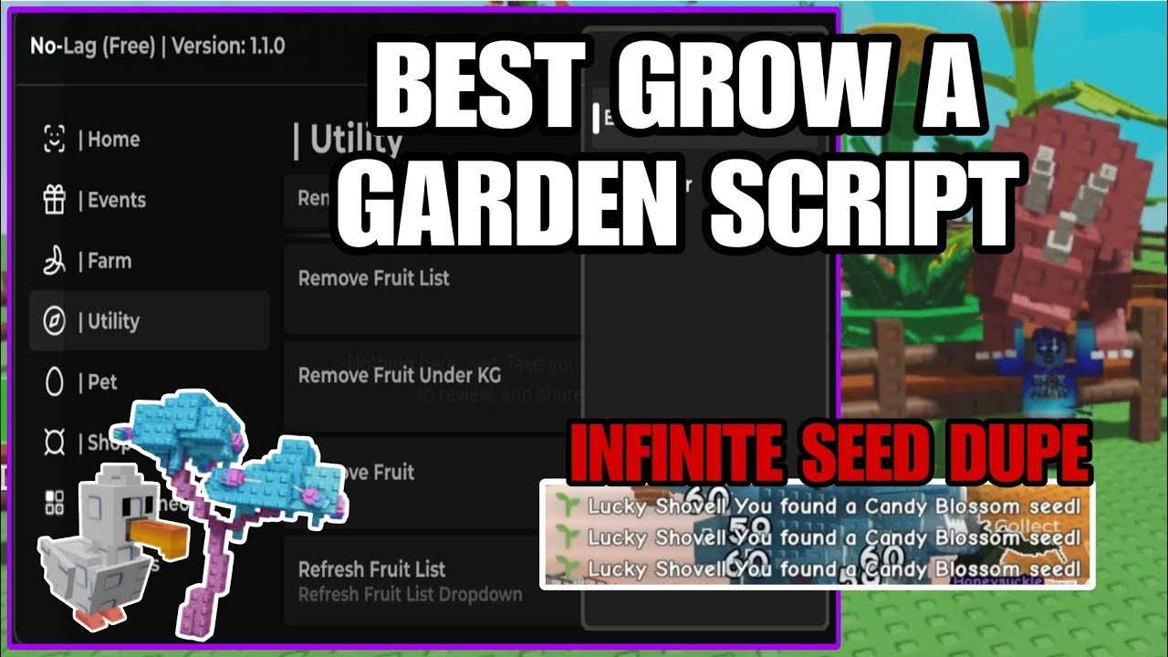 Grow a Garden Script GUI | AUTO EVENT INFINITE SEED EGG PET SPAWNER *NO ...