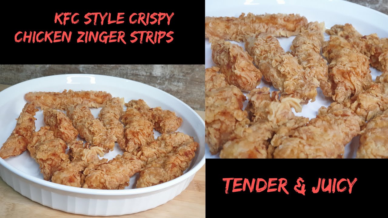 KFC STYLE CRISPY CHICKEN ZINGER STRIPS/ CHICKEN TENDERS RECIPE/ CRISPY ...