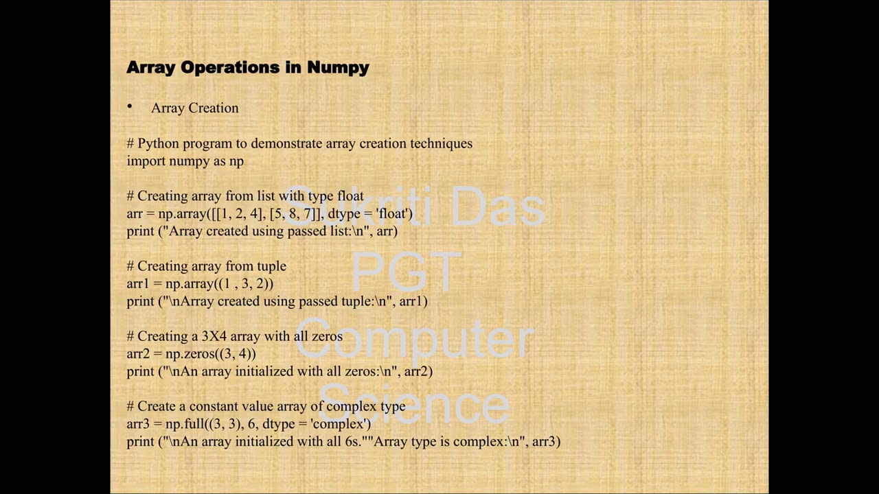 Numpy Array in Python - YouTube