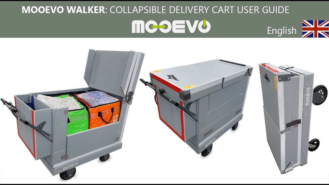 MOOEVO WALKER foldable collapsible delivery cart user guide - YouTube