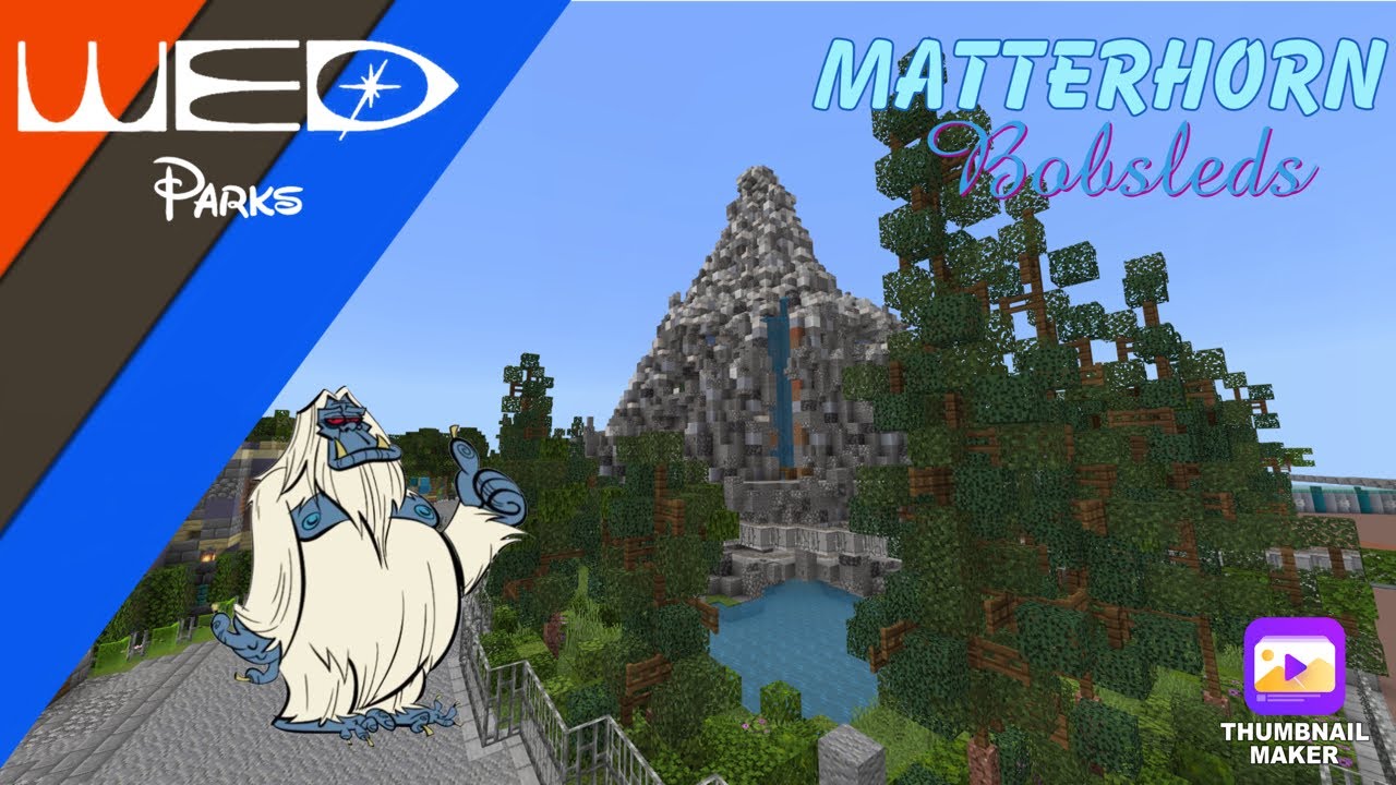 NEW! Matterhorn Bobsleds Minecraft (Right Side 2023 W.E.D. Parks 100% ...