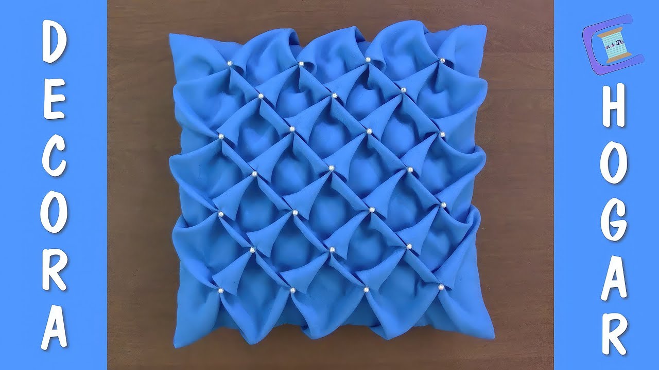 💙💙Cojín Drapeado Campanitas💙💙 ALMOFADA CAPITONE- SMOCKING CUSHION ...