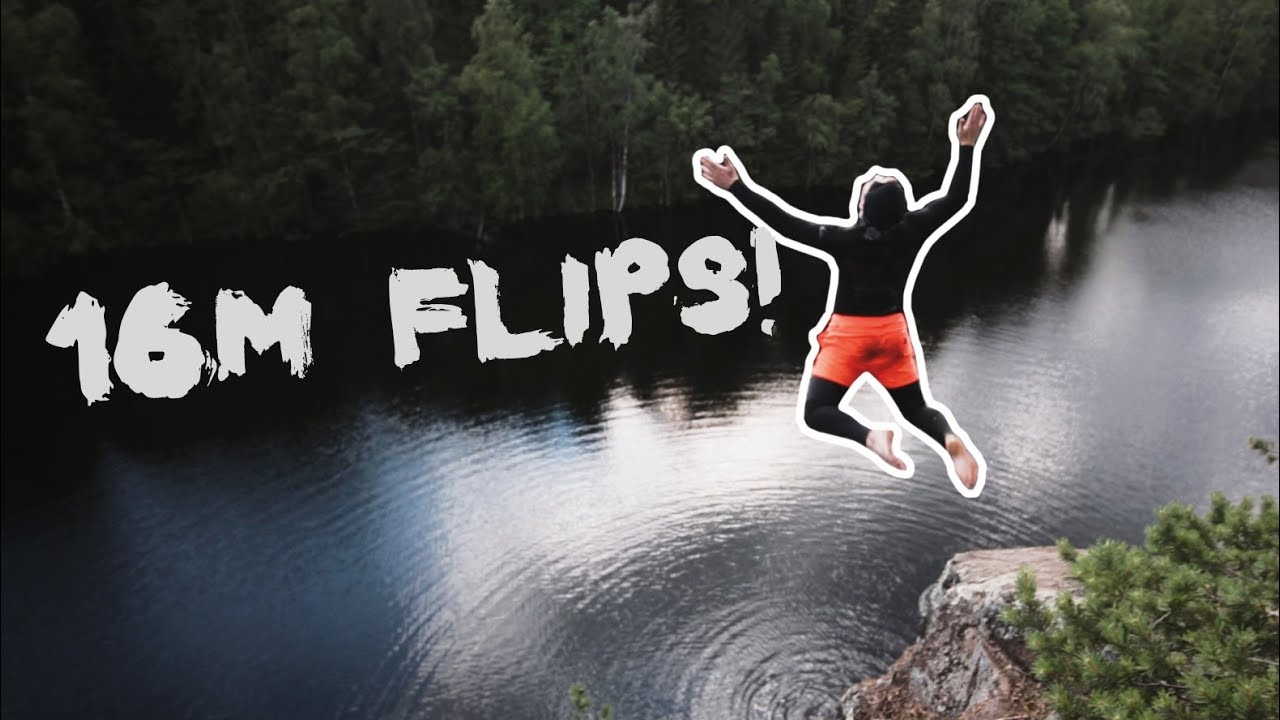 16 METER FLIPS! Ravine Lake Cliff Jumps - YouTube