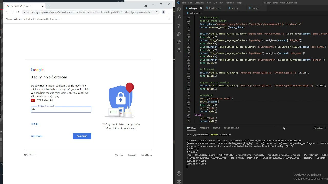 Auto Create New Gmail With Python And Selenium Youtube