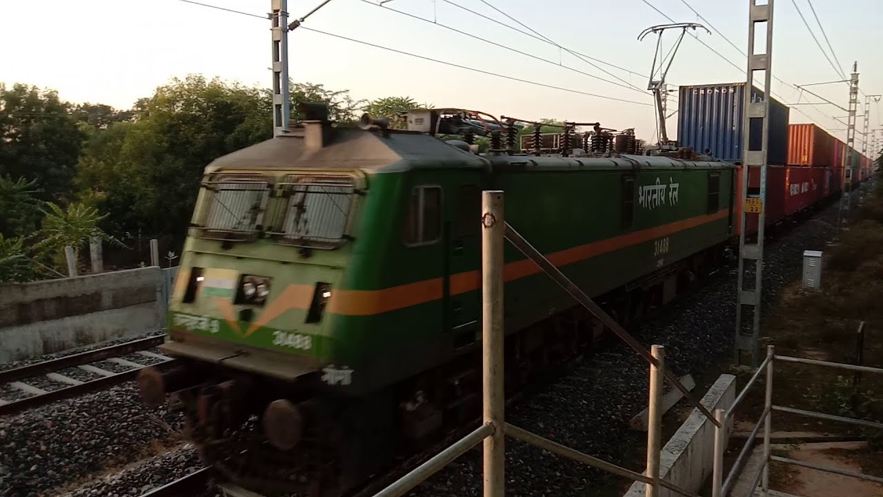 100kmph WAG 9 on Dedicated Freight Corridor with Double Stack Container ...