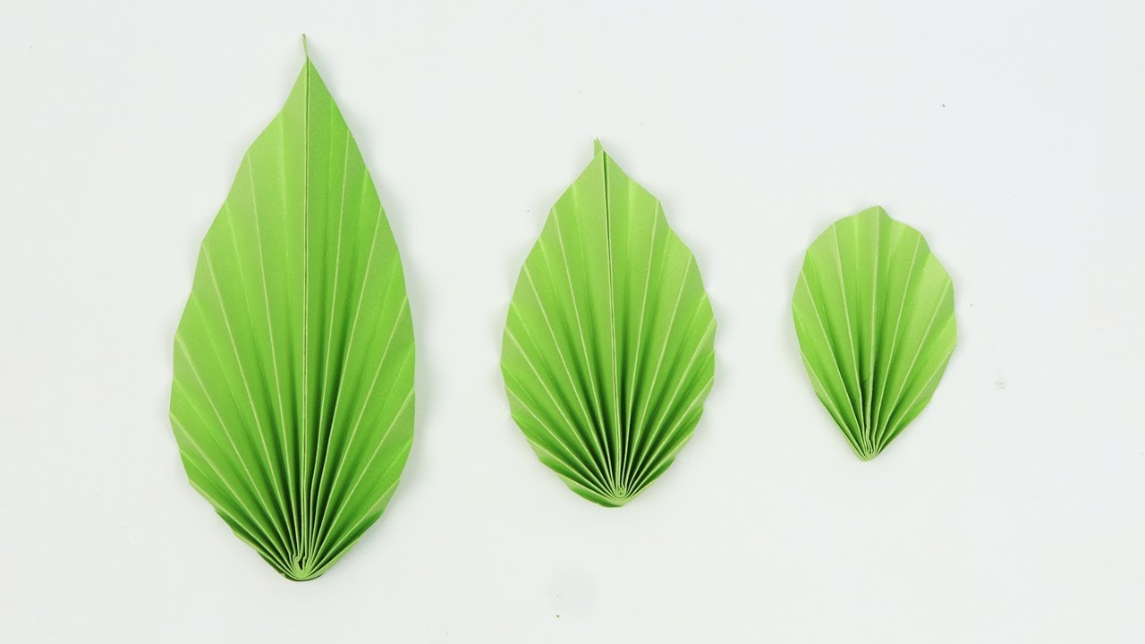 DIY Paper Craft Green Leaves Making Tutorial - How to Make Paper Leaf ...