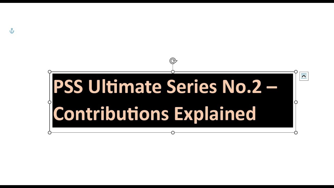 PSS Ultimate Series No.2 Contributions Explained - YouTube