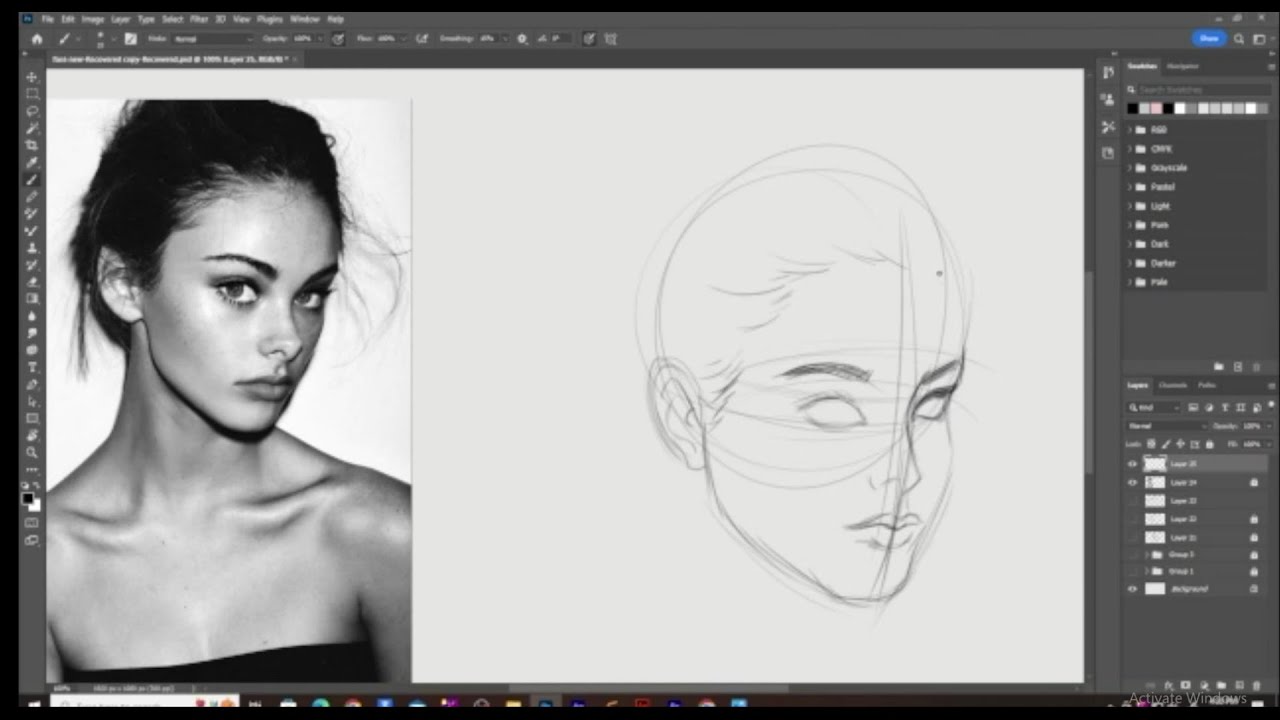 how to use drawing references || girl face #hindi || Sunil 2D Art Work ...
