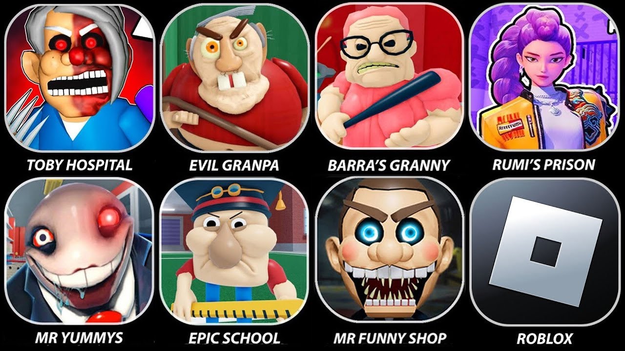 ROBLOX|TOBY HOSPITAL,EVIL GRANDPA,BARRAS GRANNY,RUMIS PRISON,MR YUMMYS ...