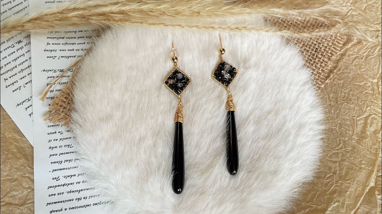 Black onyx wire wrapped earrings#earrings #earringslover #earringsdesign #handmadejewelry # ...