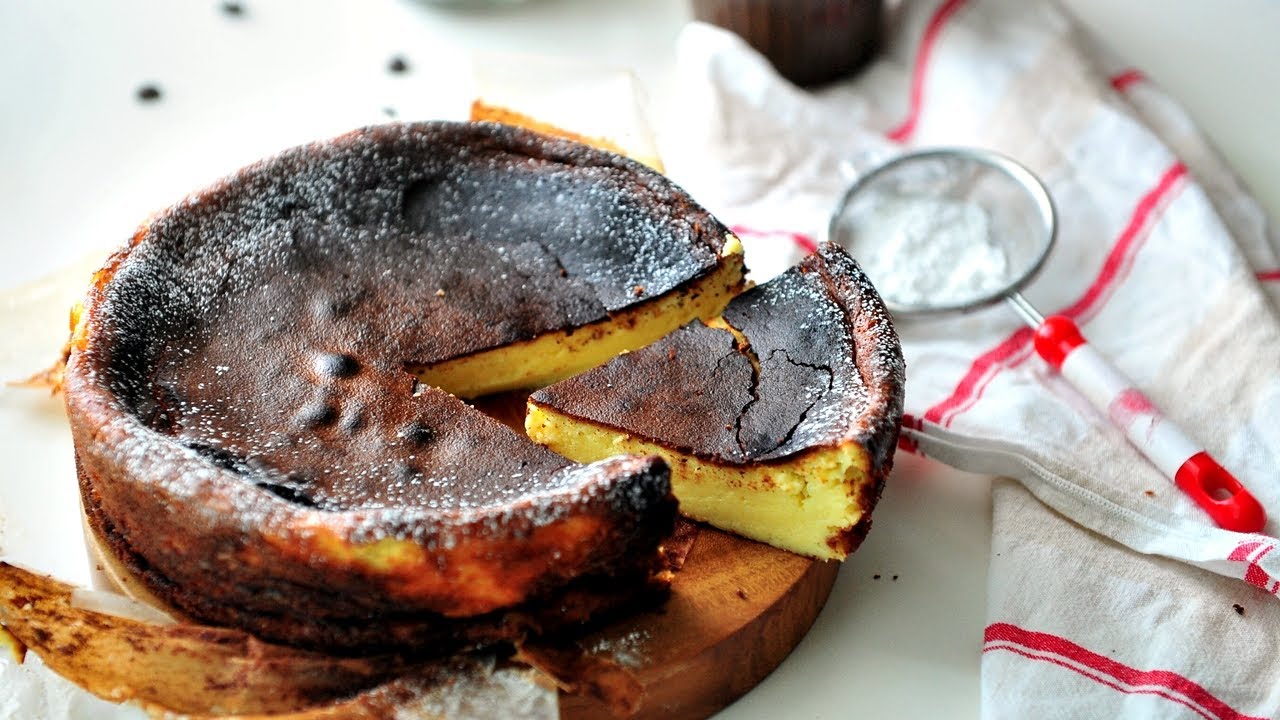 세상 촉촉한 바스크 치즈케이크 만들기(Basque Cheesecake, 꼬마츄츄) - YouTube