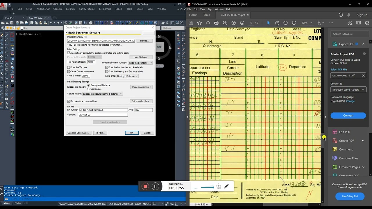 HOW CREATE PROJECT BOUNDARY USING (AUTOCAD) NMAX SOFTWARE - YouTube