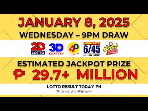 WATCH: PCSO Live Lotto Result Today 9PM January 8 2025 | LRT PH - YouTube
