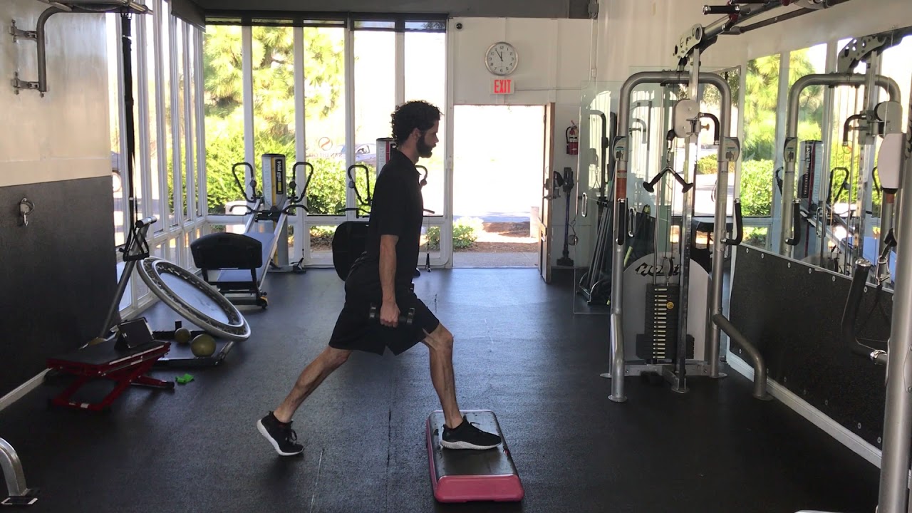 Dumbbell Split Squat from Deficit - YouTube