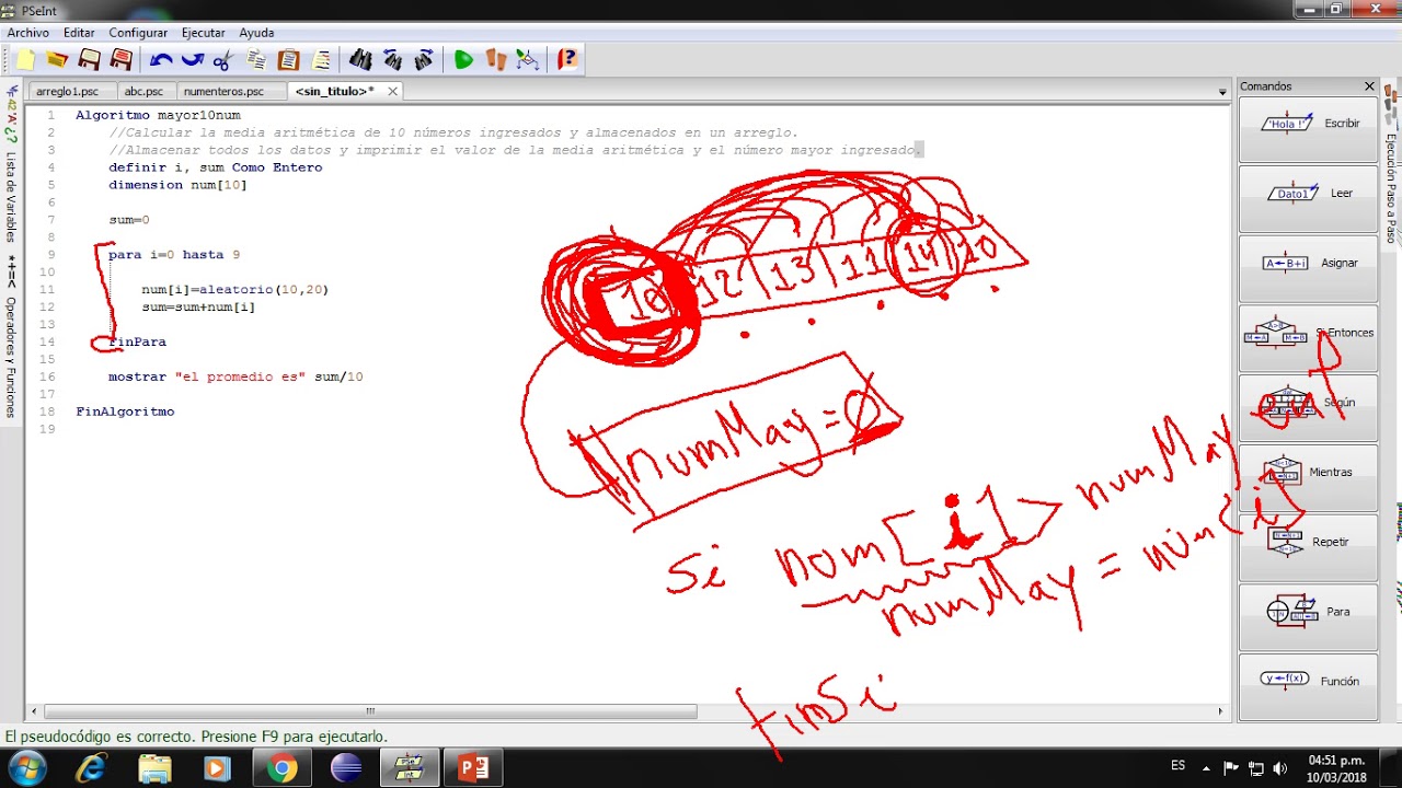 Fundamentos Algorítmicos 2018 03 10 Arreglos parte 2 - YouTube