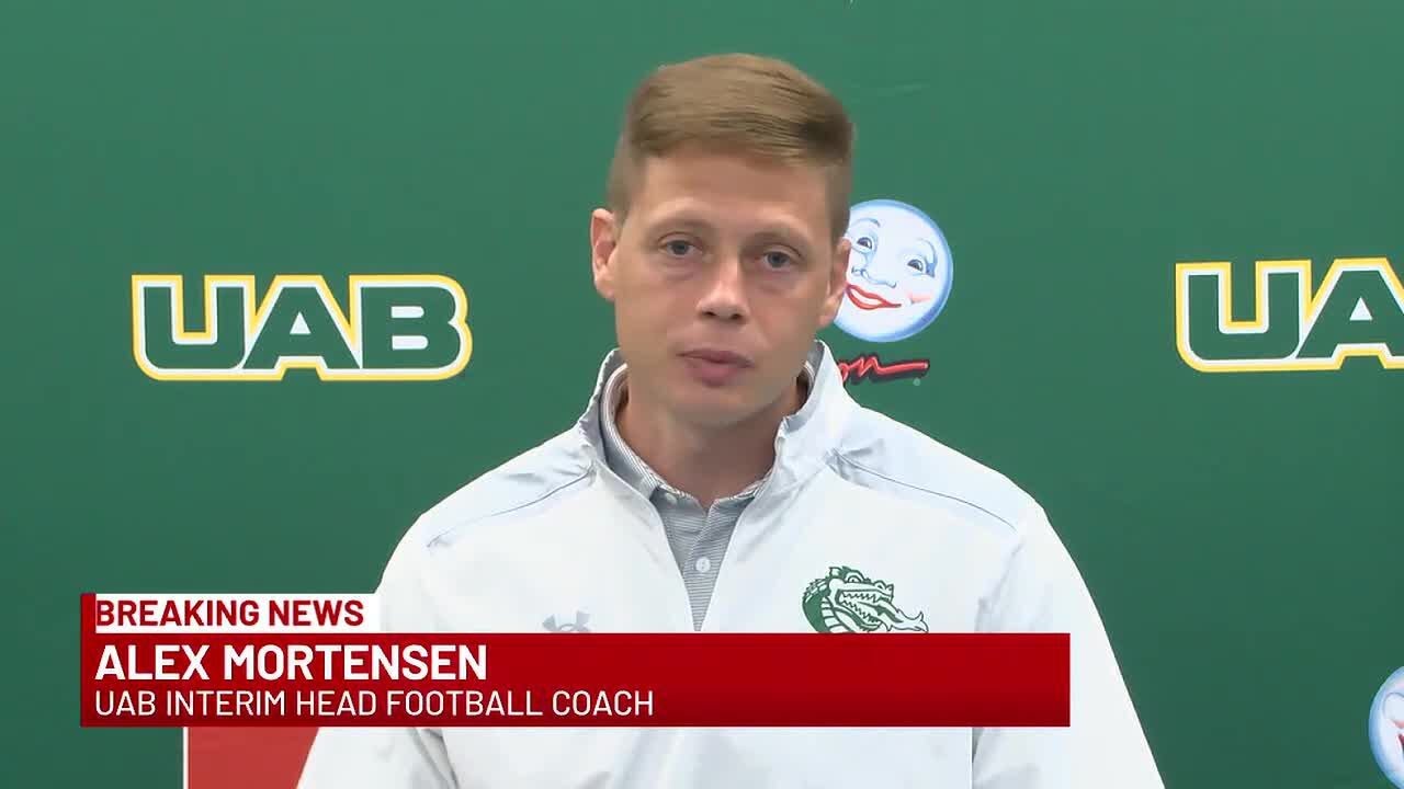 Alex Mortensen named UAB interim head football coach - YouTube