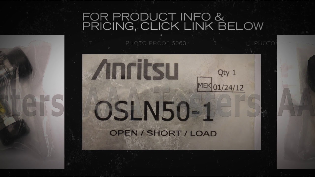Anritsu SiteMaster Model OSLN50-1 Open/Short/Load - YouTube