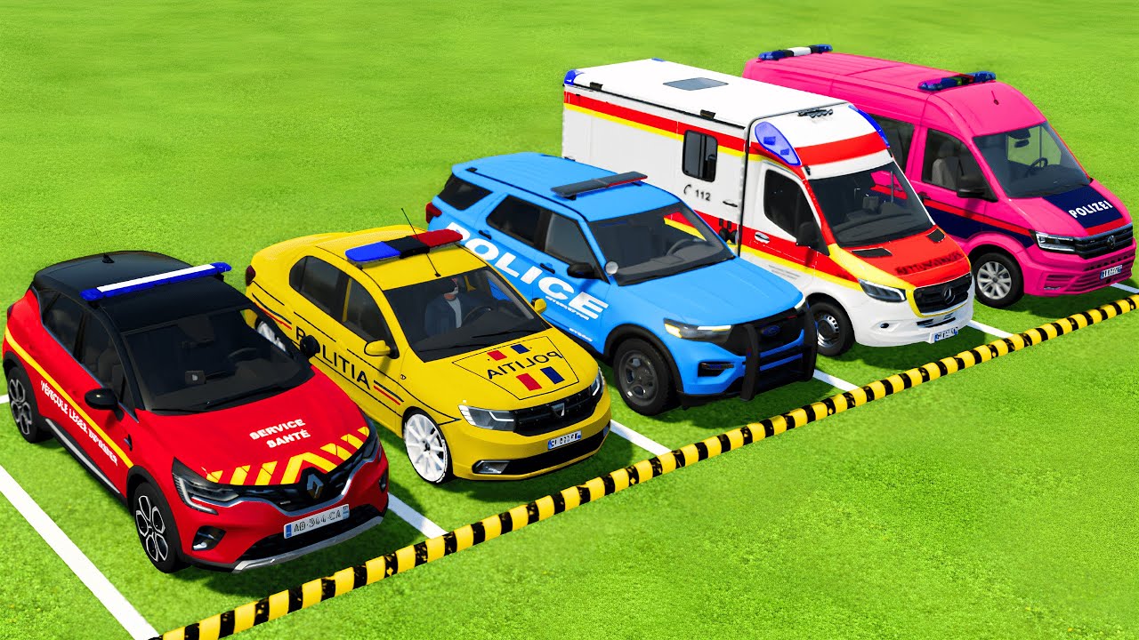 TRANSPORTING POLICE CARS & AMBULANCE EMERGENCY VEHICLES WITH MERCEDES ...