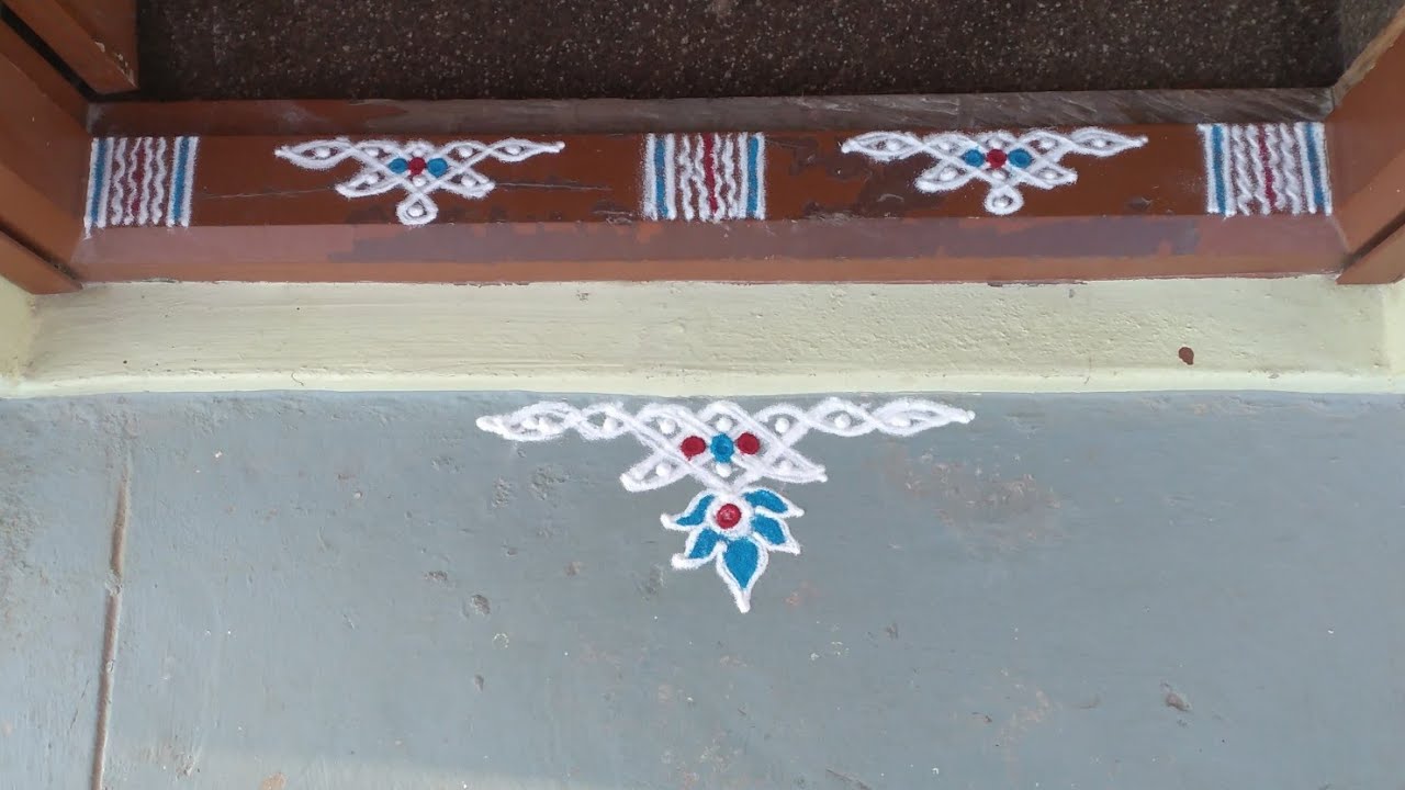 very easy border || doorstep rangoli || simple and easy designs - YouTube