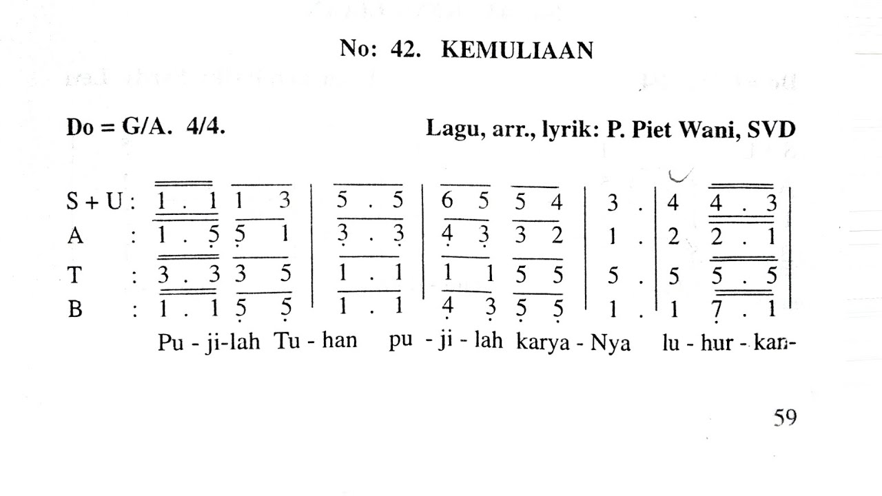 Pujilah Tuhan Pujilah karyaNya || Lagu Kemuliaan dari Pater Piet Wani SVD - YouTube