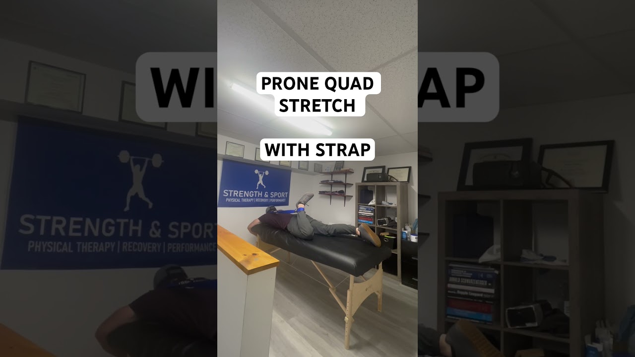 Prone Quad Stretch With Strap