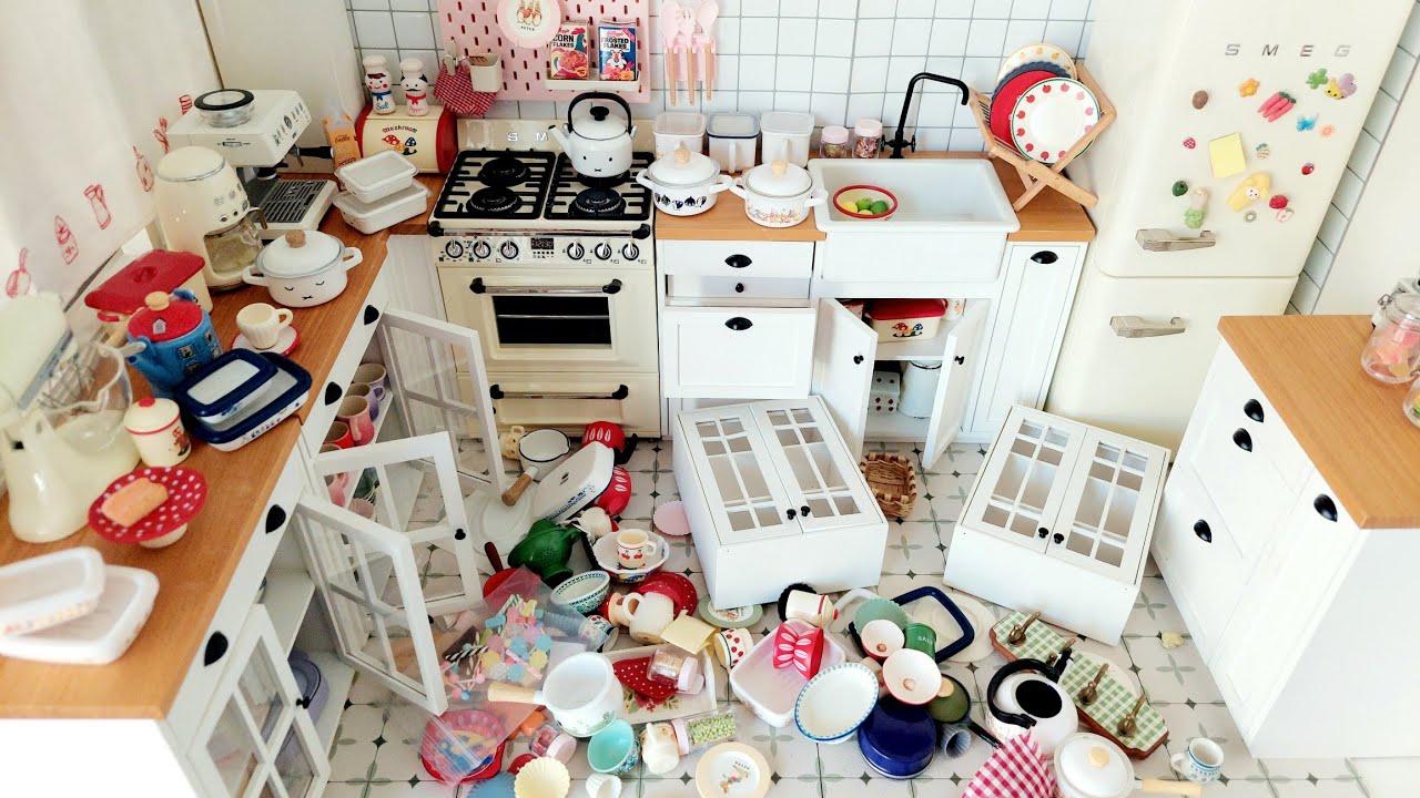 Mini kitchen cooking toys 💙 cute kitchen set toys 🩷 Re-Ment mini ...
