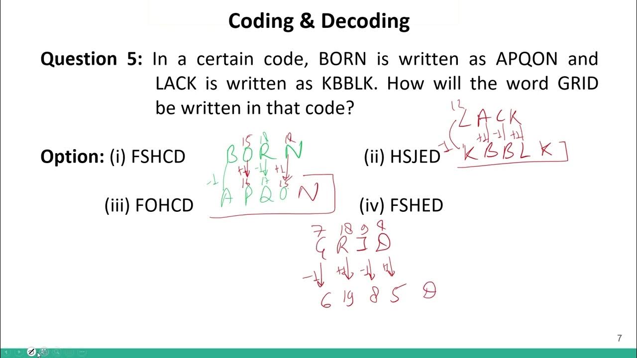 Coding and Decoding Practice Set 08 #SATHEE_SSC #swayamprabha #SSC - YouTube