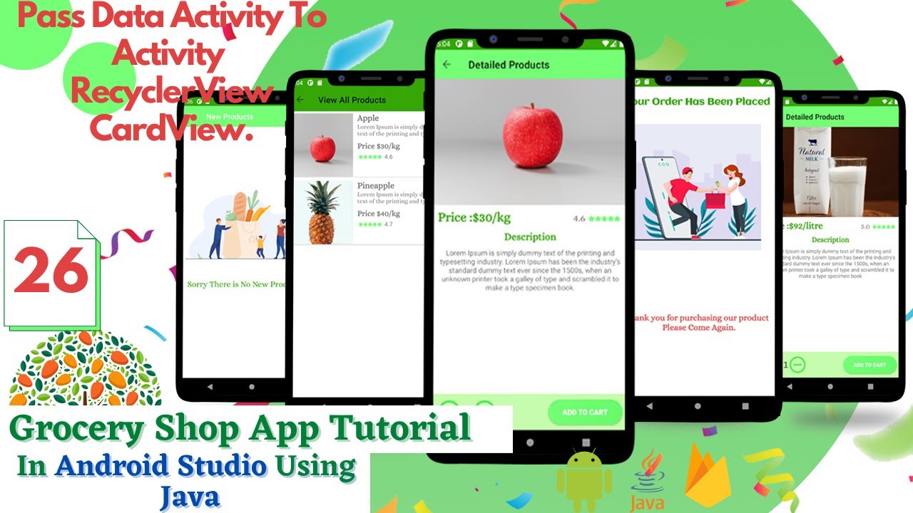 Recyclerview Onclicklistener To New Activity Pass Data Activity To Activity Grocery App