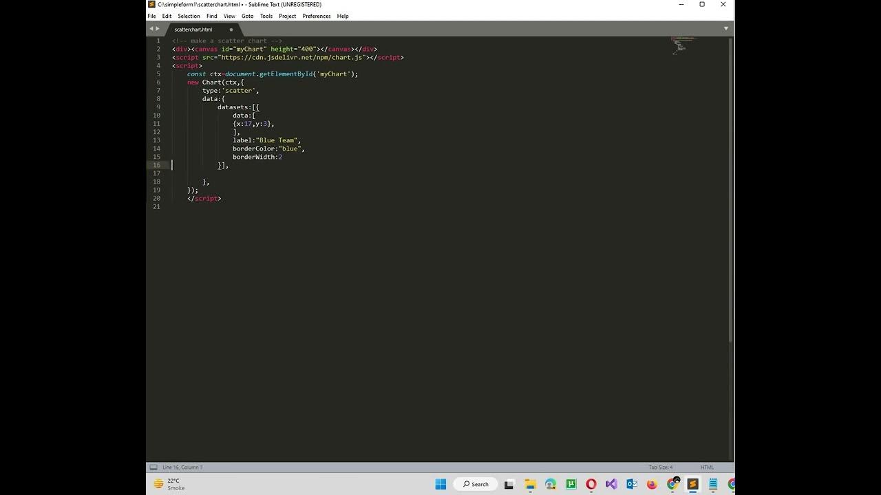 Scatter Chart in javascript using chart.js v3 - YouTube