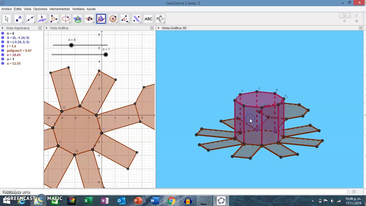 Prismas y sus desarrollos planos en Geogebra - YouTube