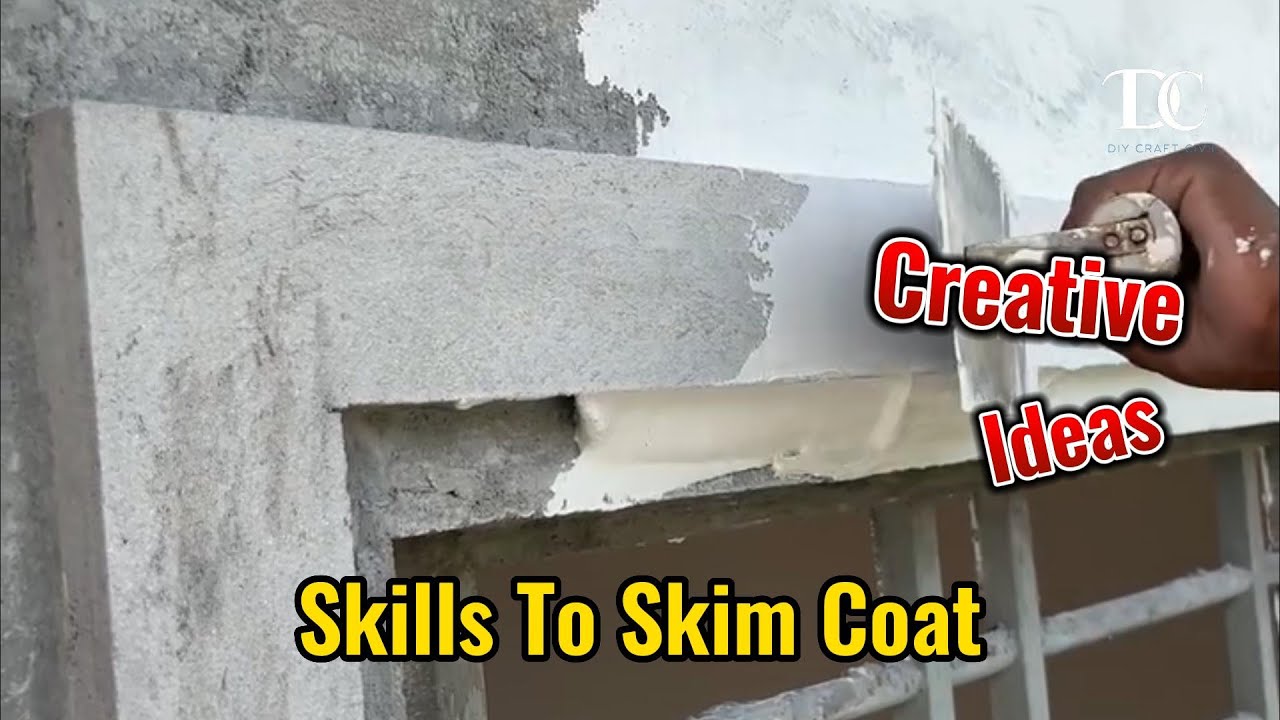 Skills To Skim Coat Concrete Wall - YouTube