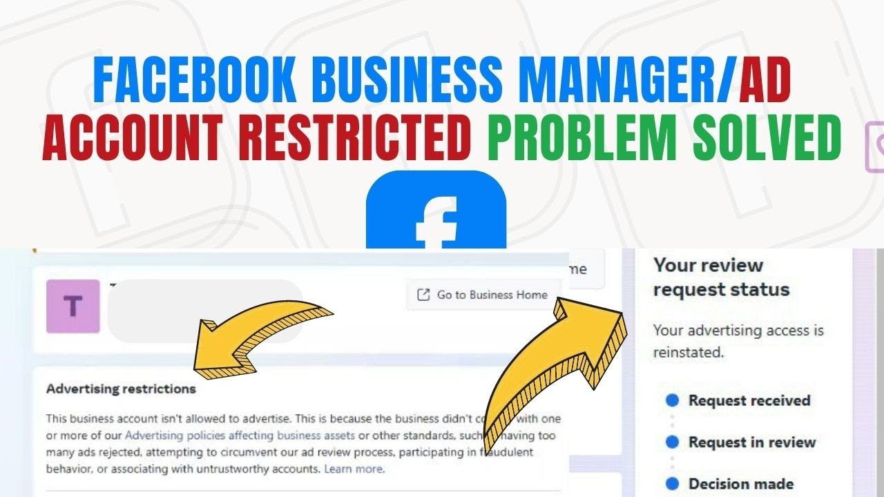 Facebook Business manager/Ad account restricted problem solved - YouTube