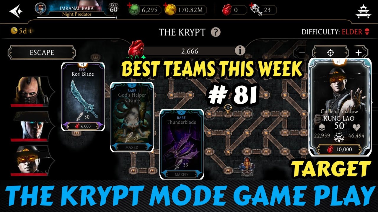 Mk Mobile | Krypt Mode Game Play | Level Elder Bosses | Ep 81 #mkmobile #games #shaokhangaming ...