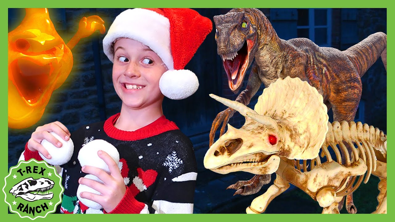 Christmas Haunted House?! Dinosaurs, Ghosts, Skeletons & MORE | T-Rex ...