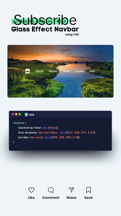 Glass Effect Navbar || Using html css only || Learn with R programing mobile || #html #css - YouTube