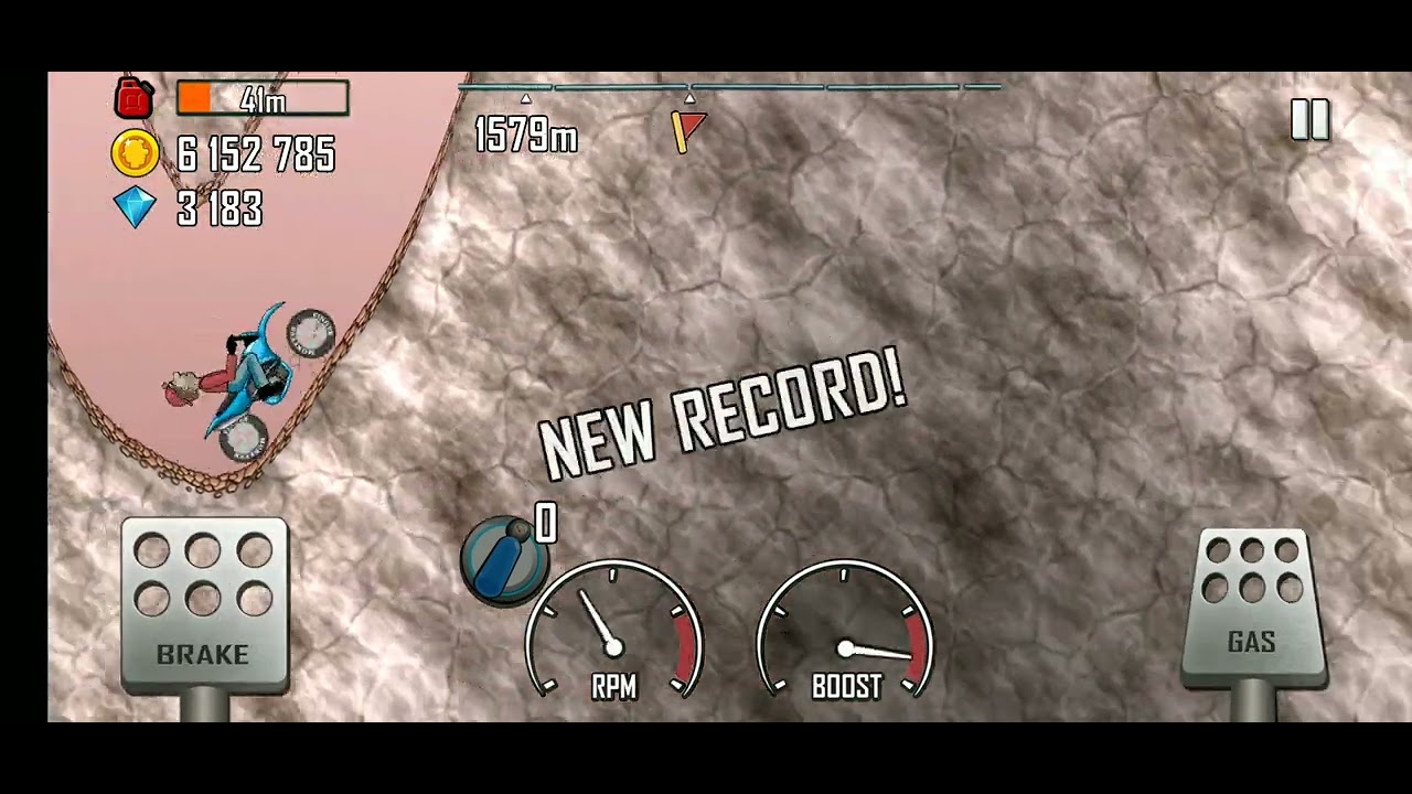 Hill Climb Racing. Taking 1580m on Motocross Bike & Mars - YouTube